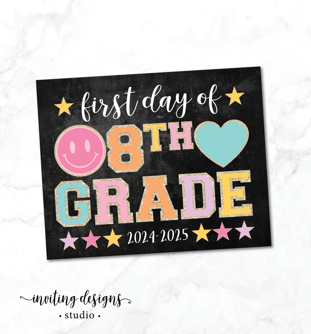 First Day of 8th Grade Sign / First Day of Eighth Grade Sign / Photo ...