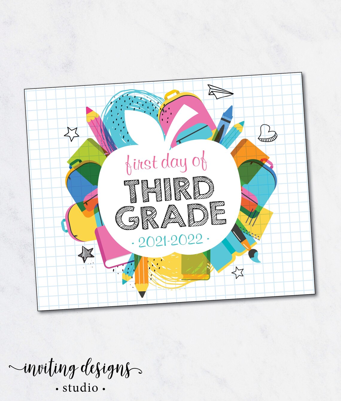 First Day of 3rd Grade Sign / First Day of School Sign / 2021 | Etsy