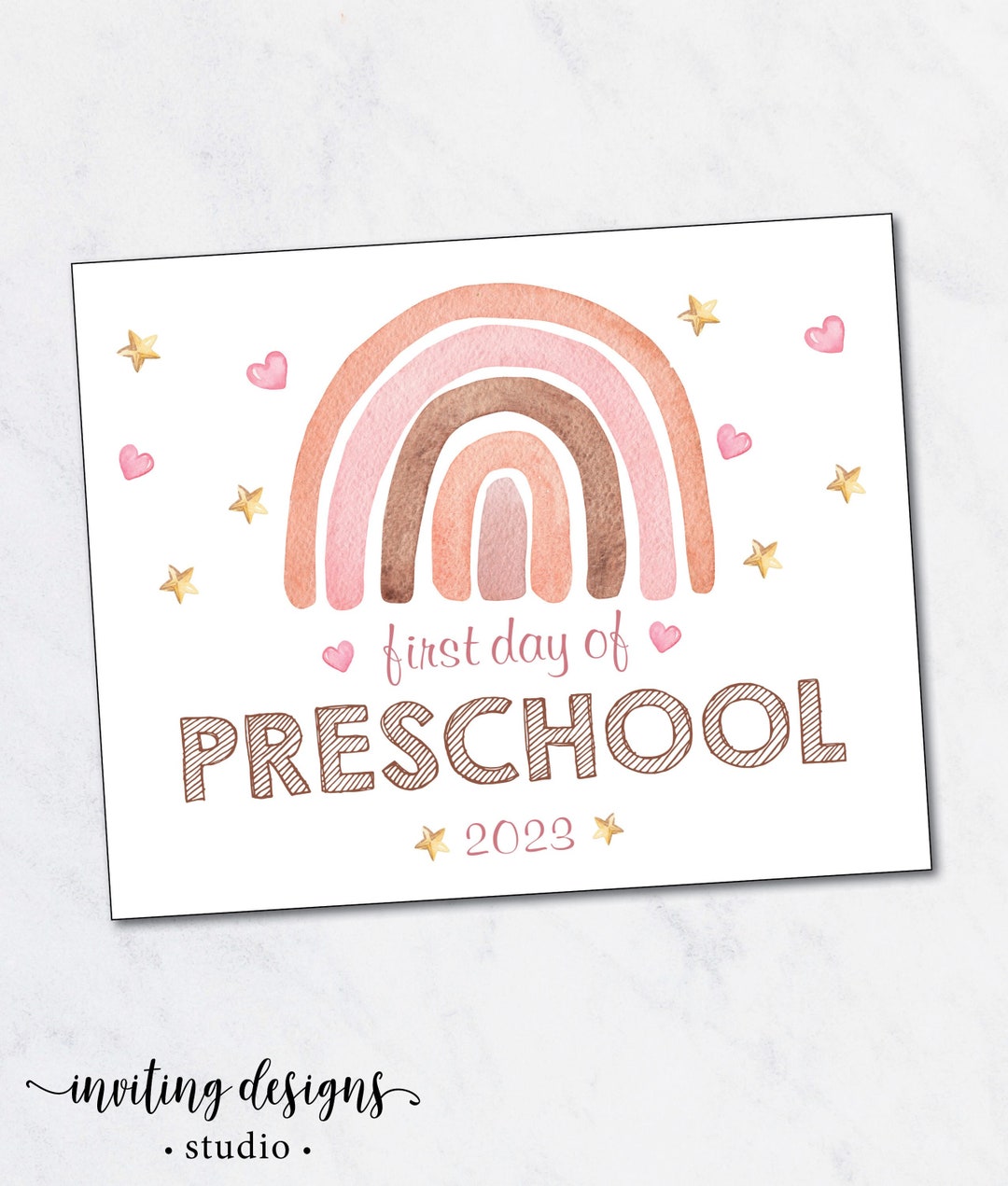 First Day of Preschool Sign / First Day of School Sign / Printable ...