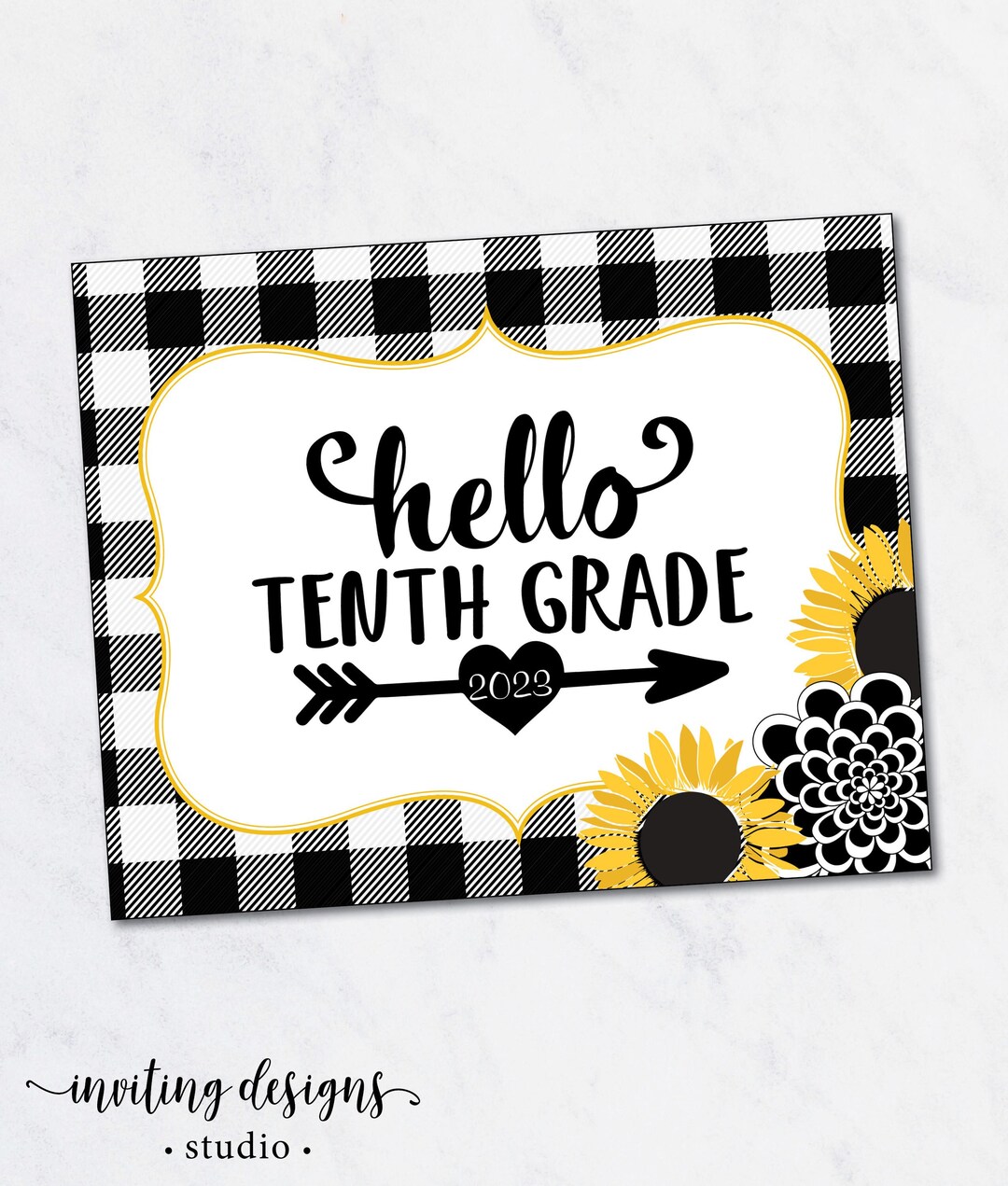 First Day of 10th Grade Sign / Tenth Grade Photo Prop / Sophomore Sign ...