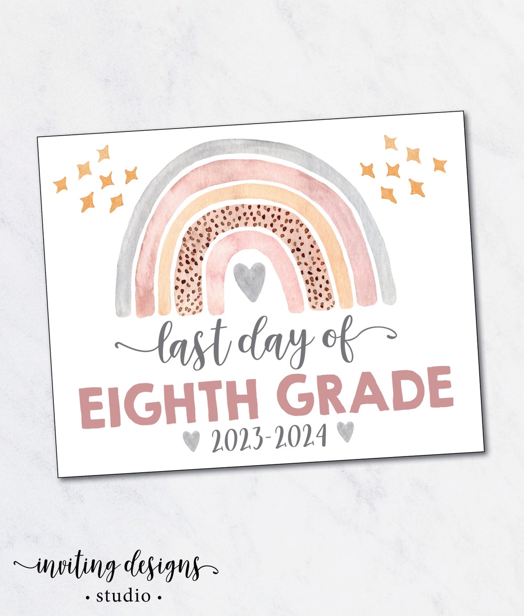 LAST DAY of Eighth Grade Sign / Last Day of 8th Grade / Girl /printable ...