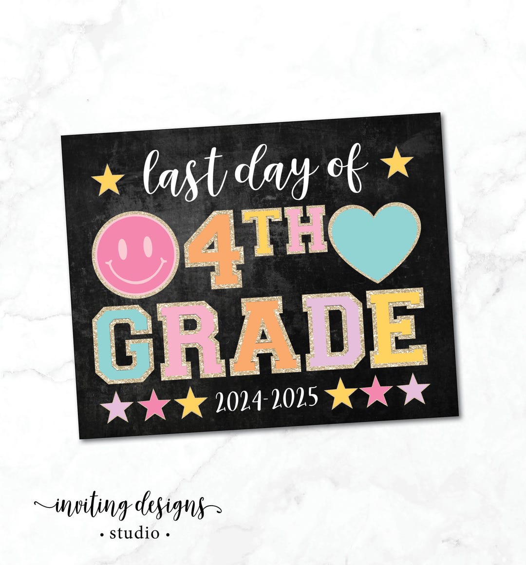 LAST Day of 4th Grade Sign / Last Day of Fourth Grade Sign / Photo Prop ...