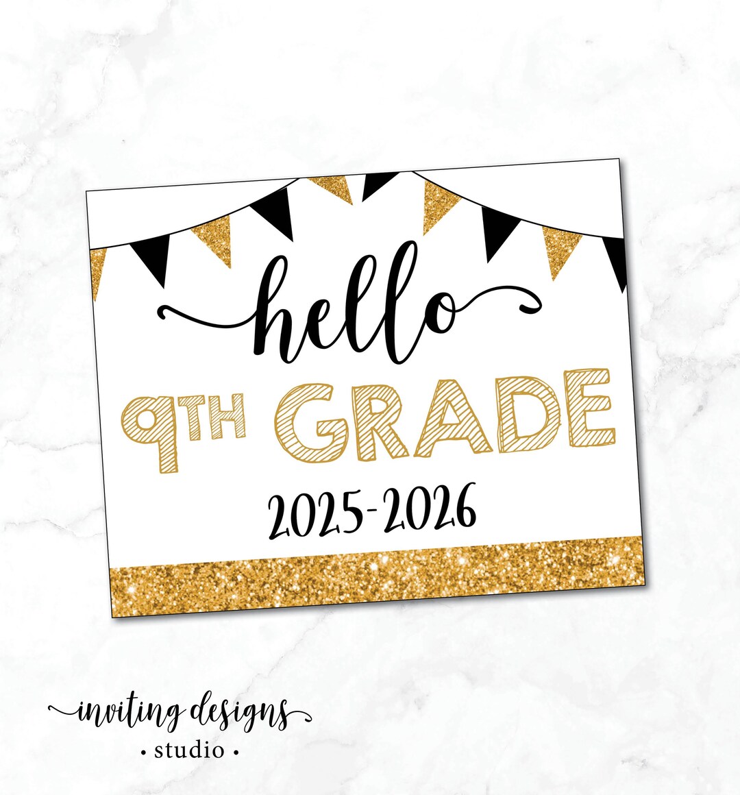 First Day of 9th Grade Sign / Printable Back to School Sign / Hello ...