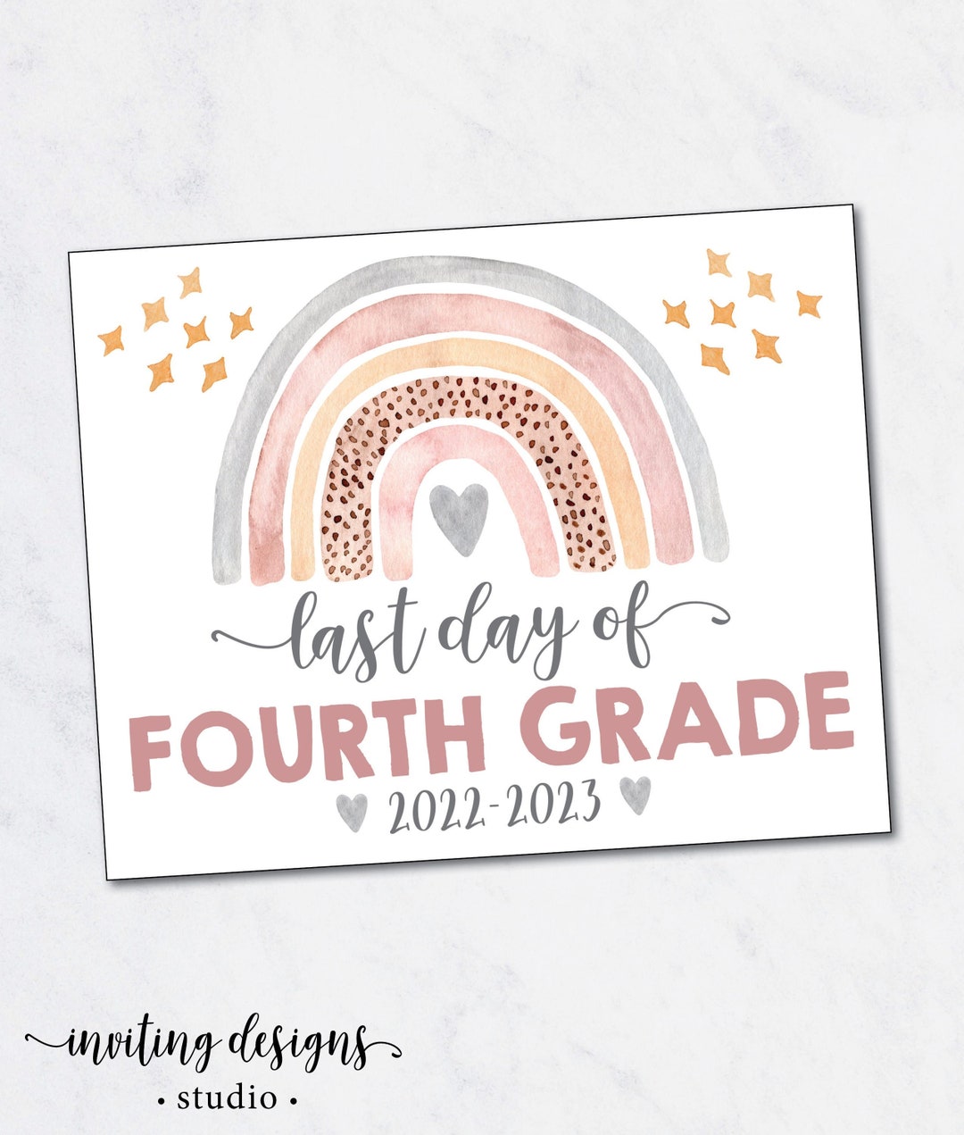LAST DAY of Fourth Grade Sign / Last Day of 4th Grade / Girl - Etsy