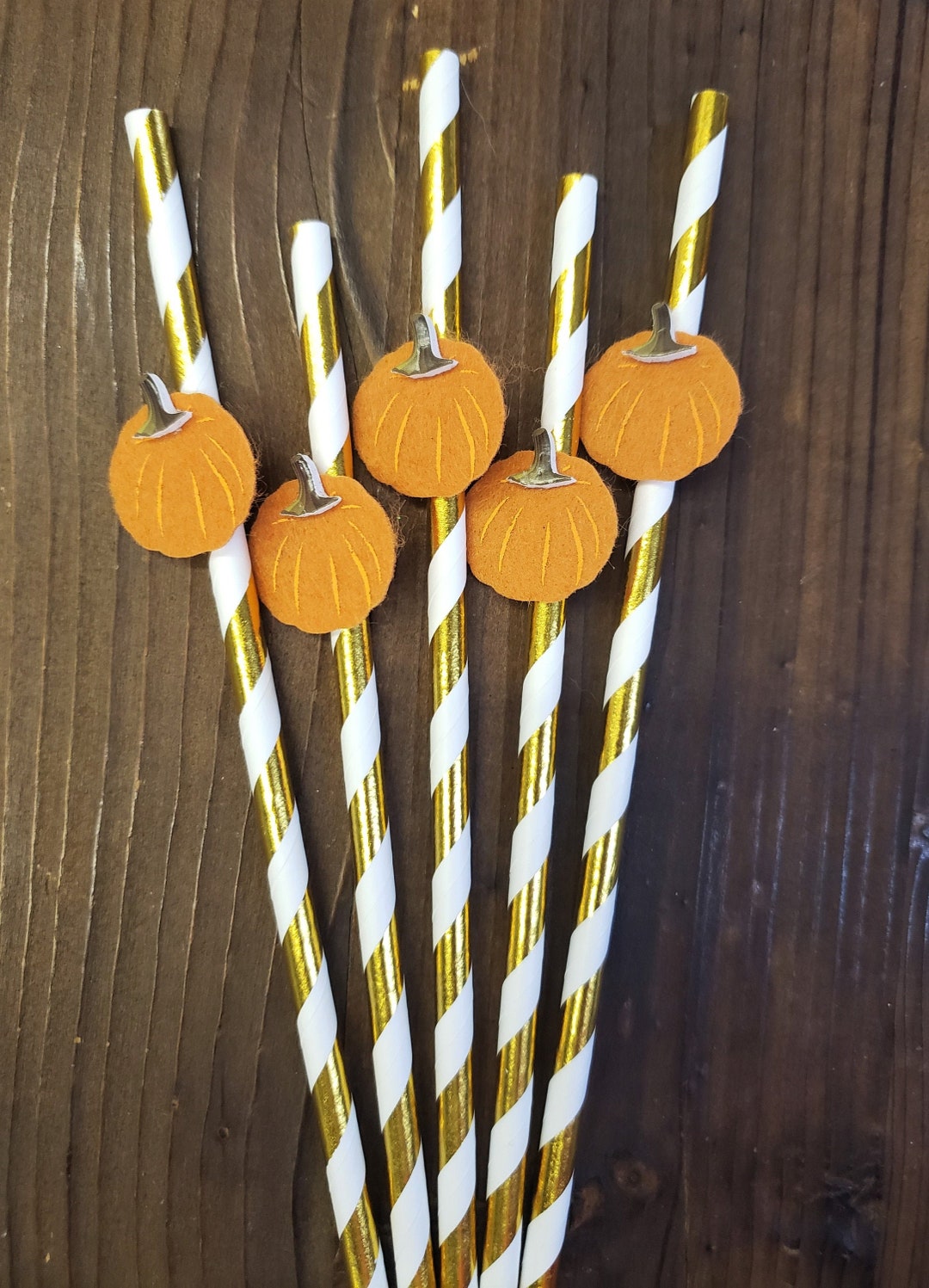 Pumpkin Straws, Thanksgiving Decorations, Pumpkin Party Straws, Orange ...