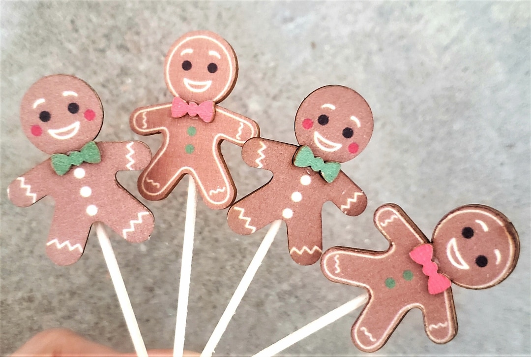 Gingerbread Man Cupcake Toppers, Christmas Cupcake Toppers, Winter Baby ...