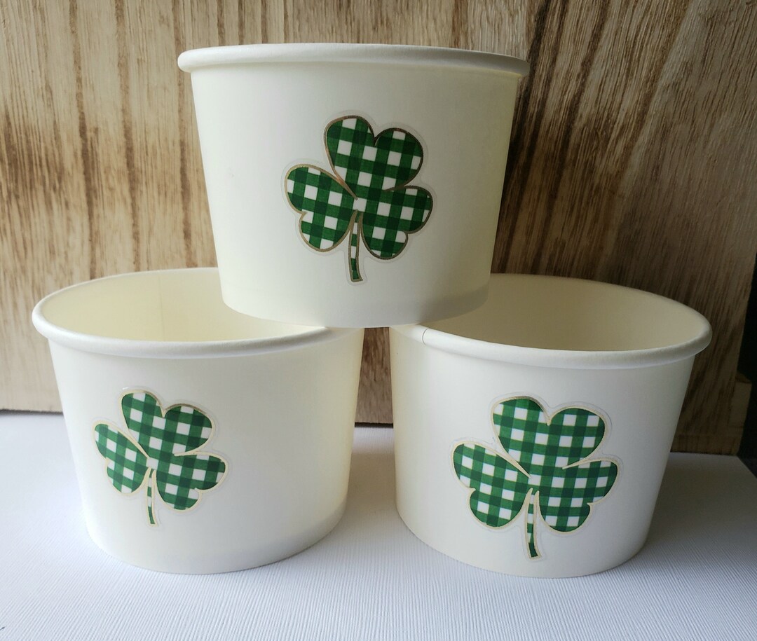 St Patty's Day Snack Cups Shamrock Favor Cups St. Patty's Day Cups St ...