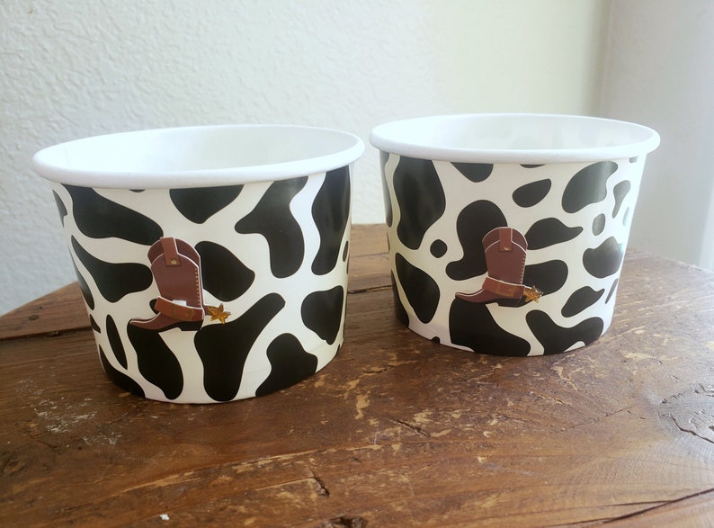 Farm Party Snack Cups, Cow Print Snack Cups, Farm Birthday Party, Cow ...