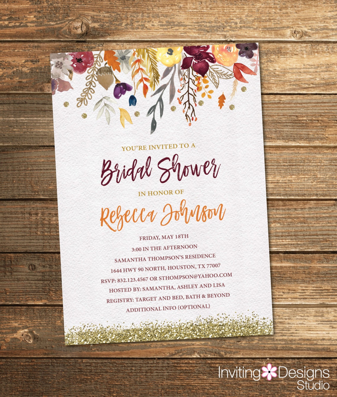 Bohemian Wedding Shower Invitation Bohemian Bridal Shower | Etsy