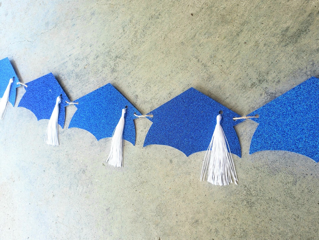 Royal Blue and White Graduation Party Decorations, Graduation Banner ...