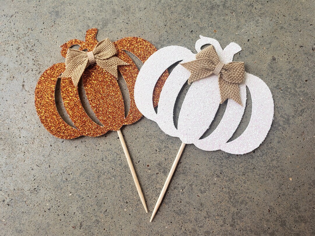 Pumpkin Cupcake Toppers, Thanksgiving Party, Thanksgiving Decoration ...