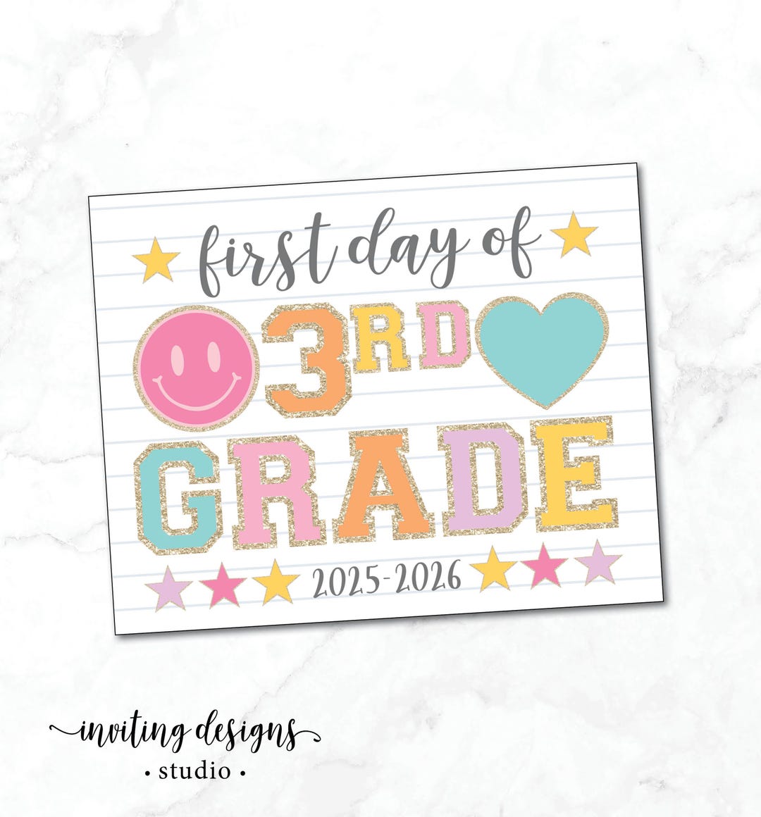 First Day of 3rd Grade Sign / First Day of Third Grade Sign / Photo ...