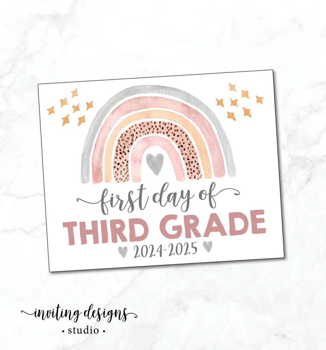 First Day of 3rd Grade Sign / First Day of Third Grade Sign / Photo ...