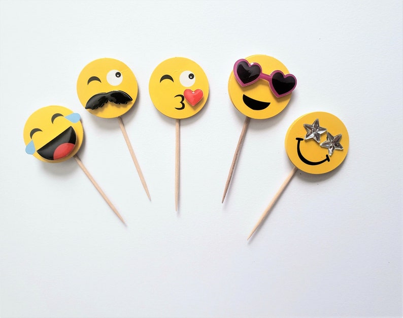 Emoticon Party Decorations, Emoticon Cupcake Toppers, Emoticon Birthday ...