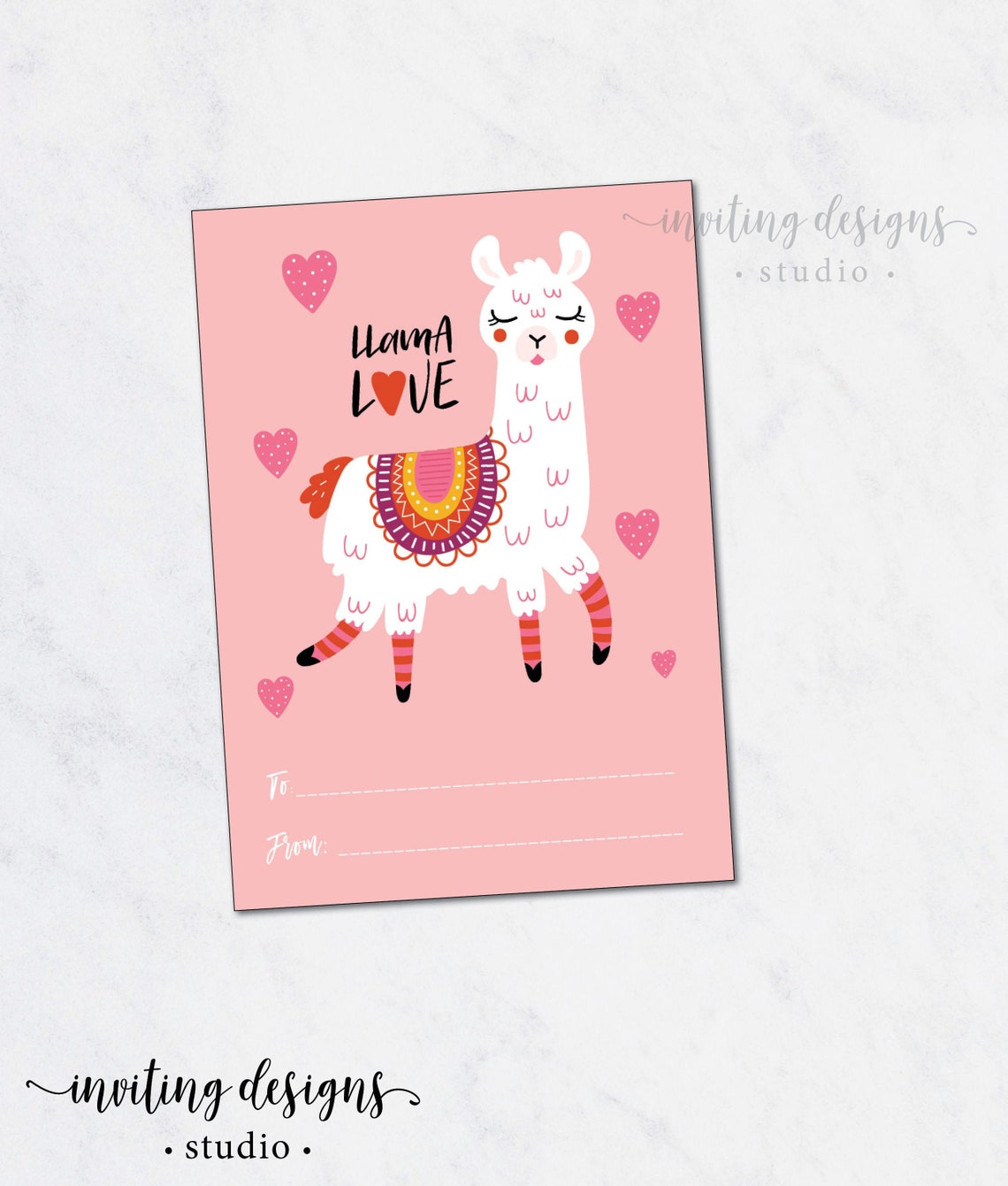 Llama Valentine's Day Card / Printable Valentine Cards / - Etsy