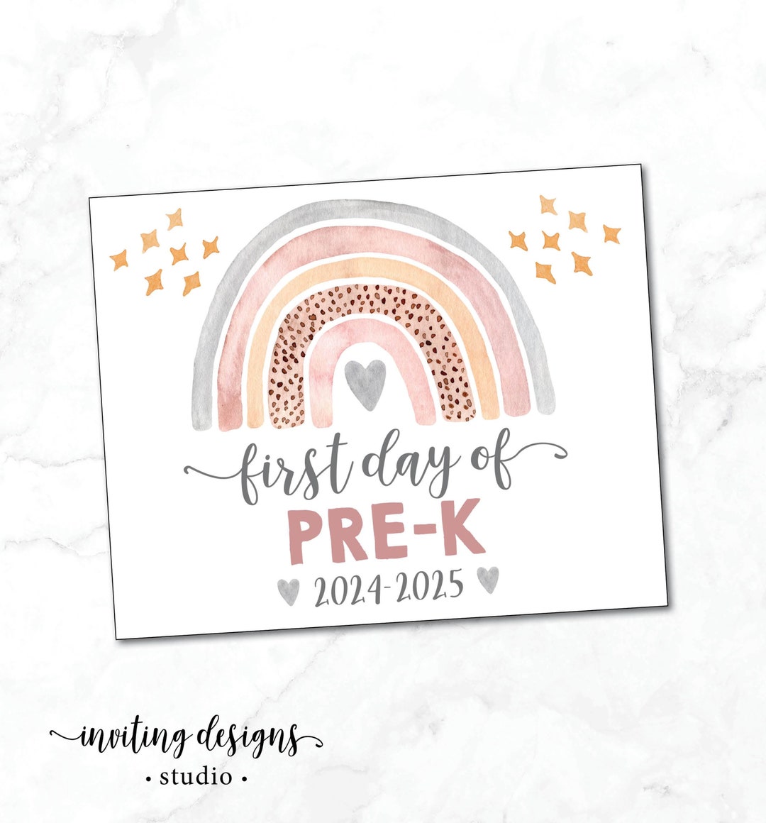 First Day of Pre-k Sign / First Day of Prek Sign / Prekindergarten ...