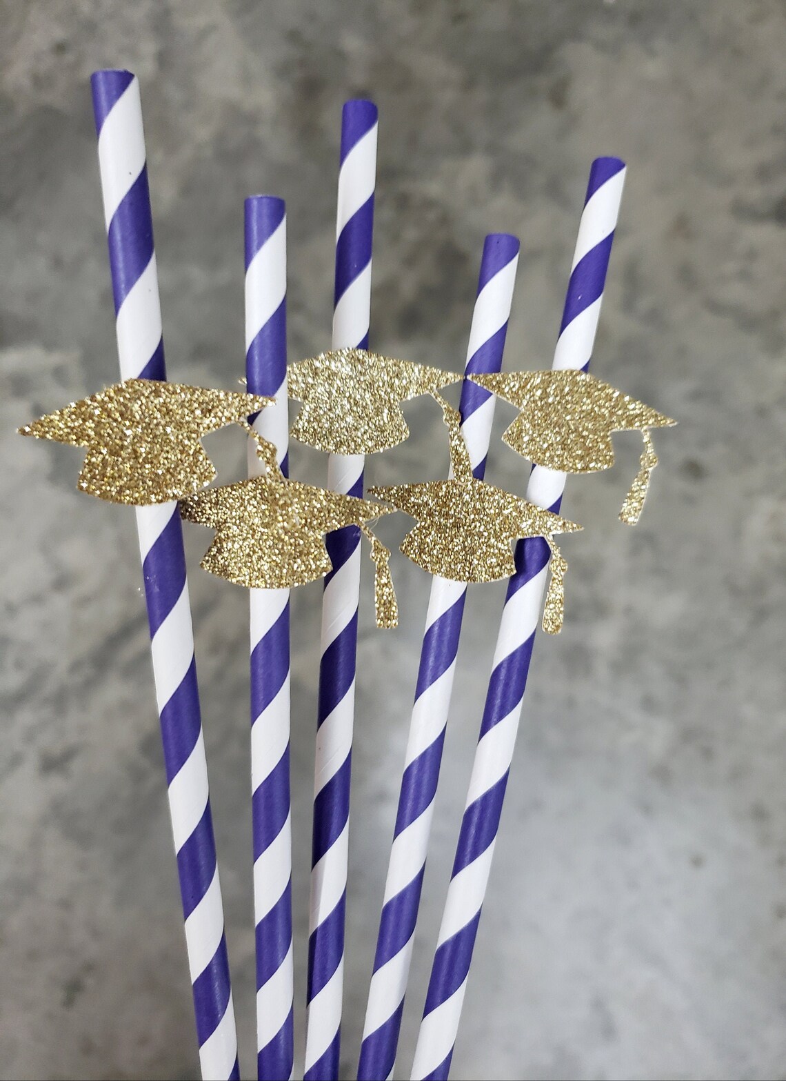 Graduation Straws, Purple Graduation Decoration, Graduation Party ...