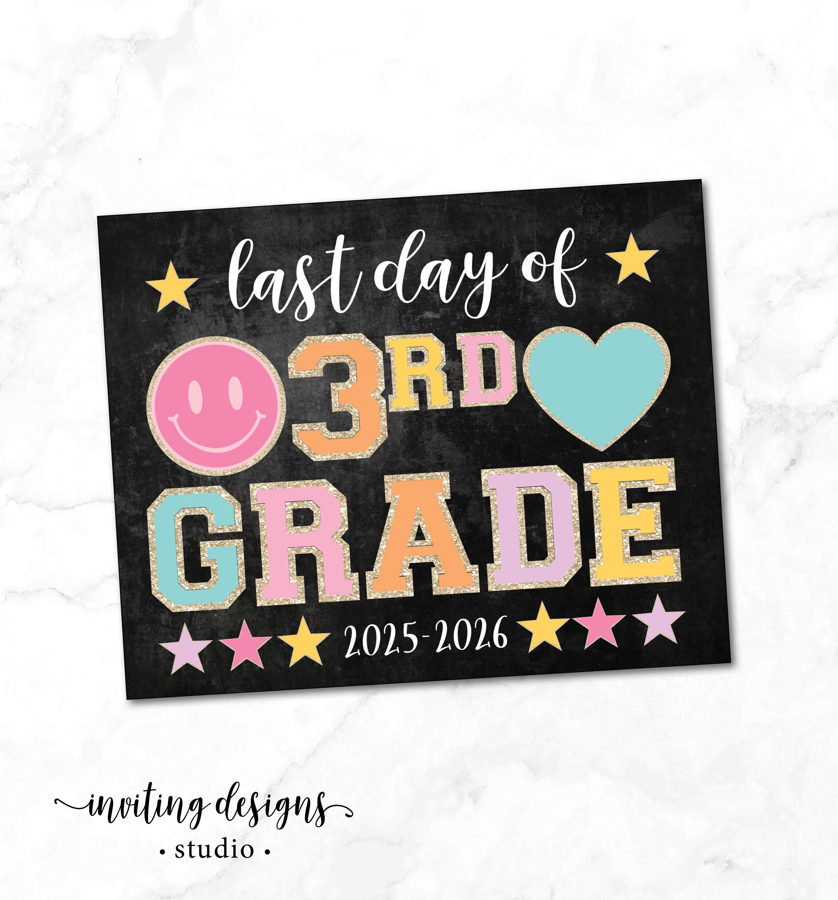LAST Day of 3rd Grade Sign / Last Day of Third Grade Sign / Photo Prop ...