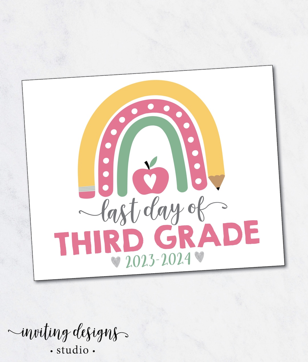 LAST Day of 3rd Grade Sign / Last Day of School Sign / Printable Third ...