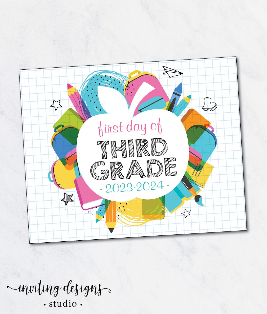 First Day of 3rd Grade Sign / First Day of School Sign / 2023 - Etsy