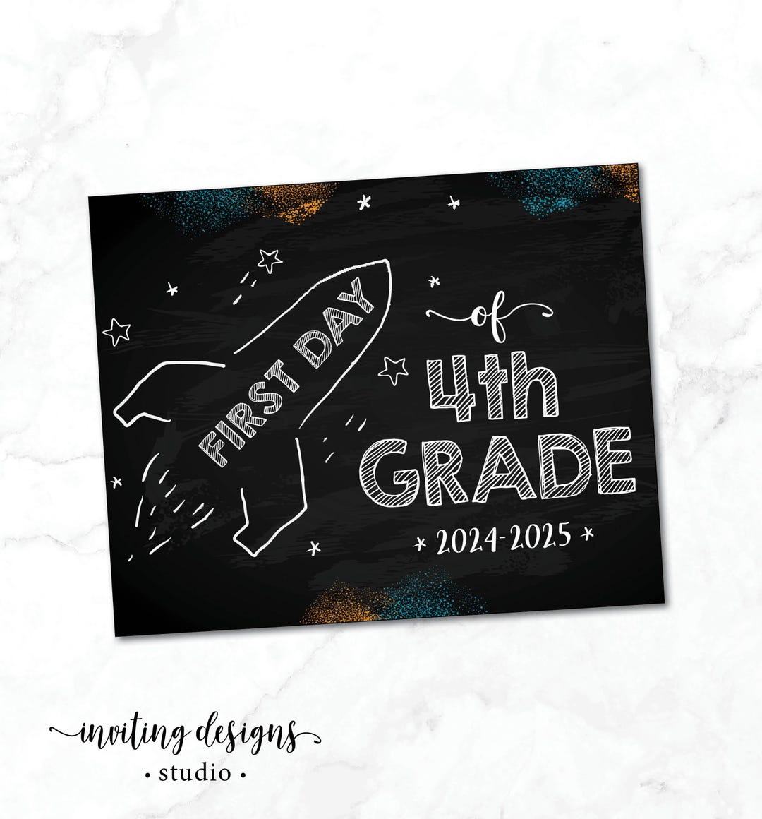 Space Fourth Grade Sign / Rocket First Day of School Sign / 4th Grade ...
