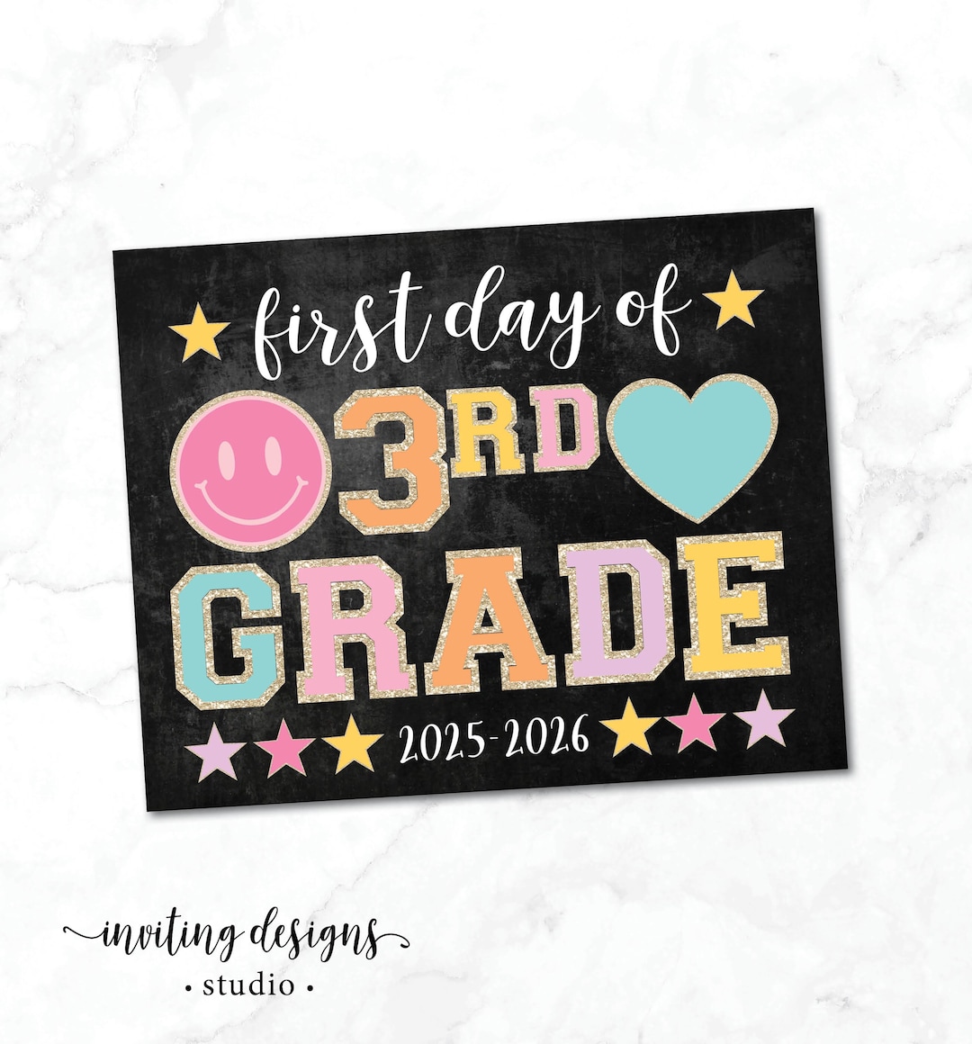 First Day of 3rd Grade Sign / First Day of Third Grade Sign / Photo ...
