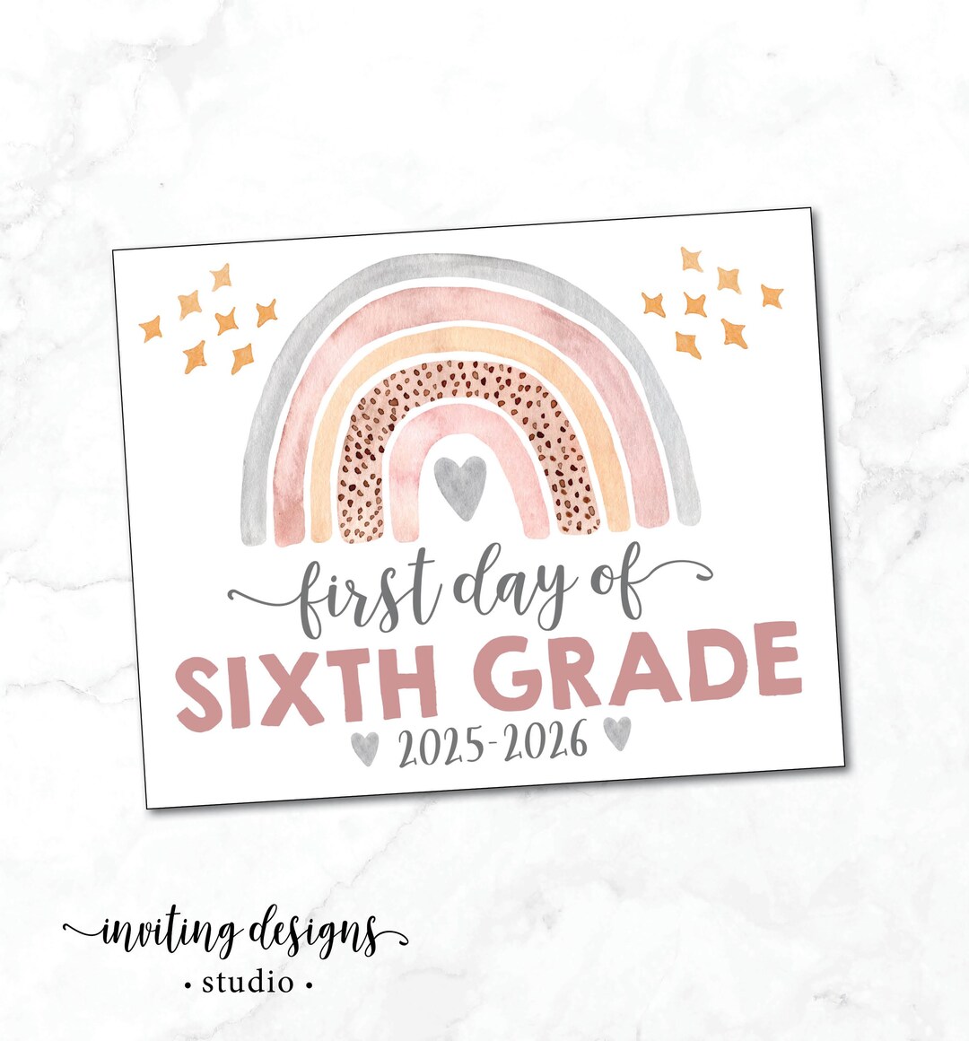 6th Grade Sign / First Day of Sixth Grade Sign / Girl School Sign ...