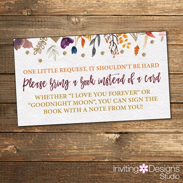 Bring a Book Card - Etsy