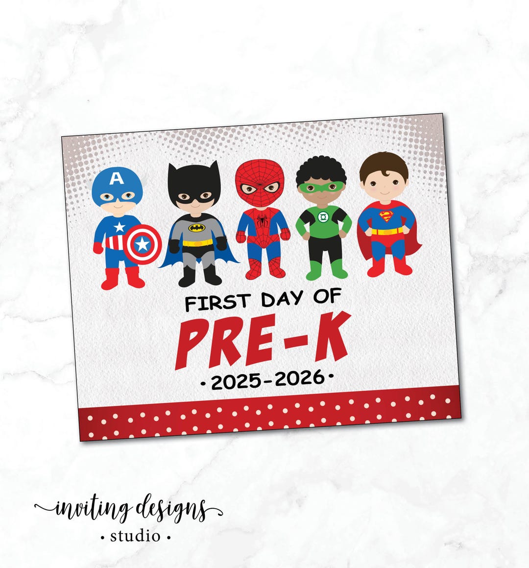 Boy First Day of Pre K Sign / Superhero First Day of Pre-k Sign / 1st ...