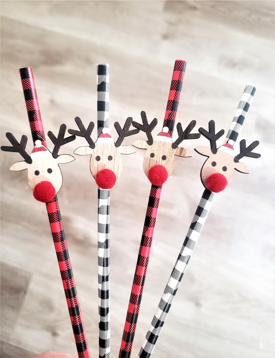 Christmas Straws, Reindeer Straws, Christmas Party Decorations, Buffalo ...
