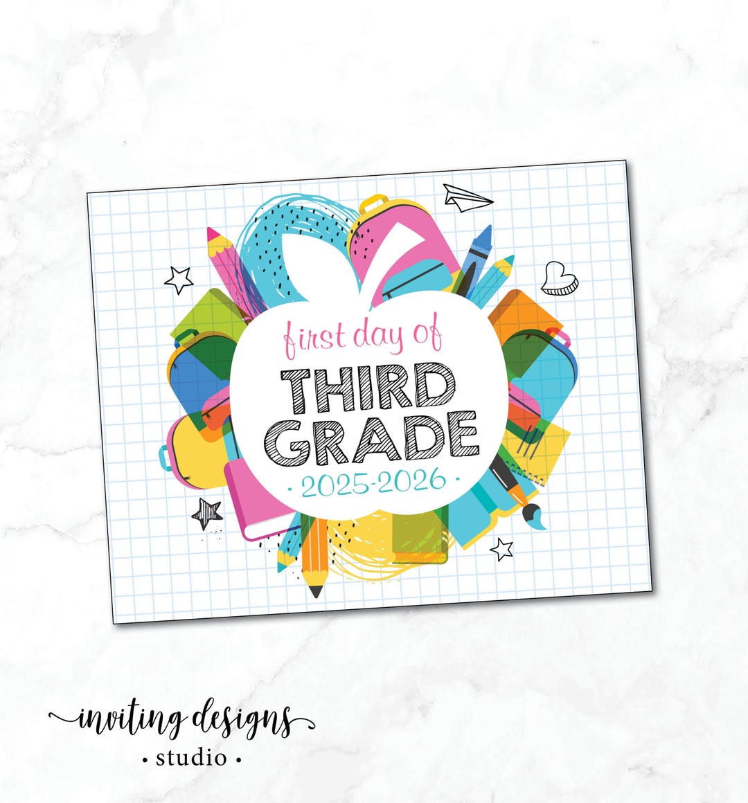 First Day of 3rd Grade Sign / First Day of School Sign / 2025 Third ...