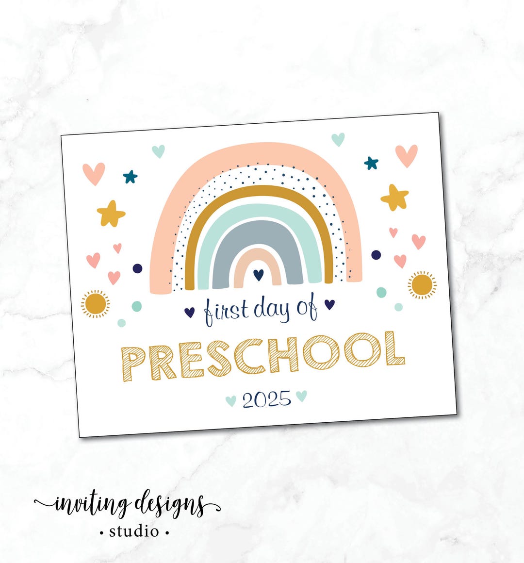 First Day of Preschool Sign / First Day of School Sign / Printable ...