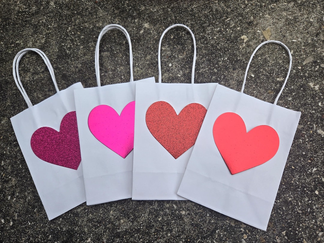 Heart Favor Bags, Valentine Favor Bags, Heart Goody Bags, Goodie Bags ...