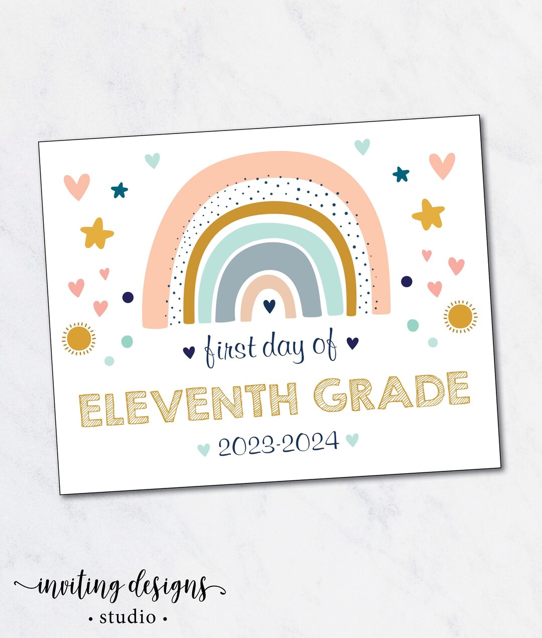 First Day of 11th Grade Sign / First Day of School Sign / - Etsy