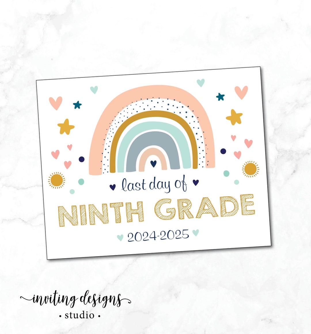 LAST DAY of 9th Grade Sign / Last Day of Ninth Grade Sign / Printable ...