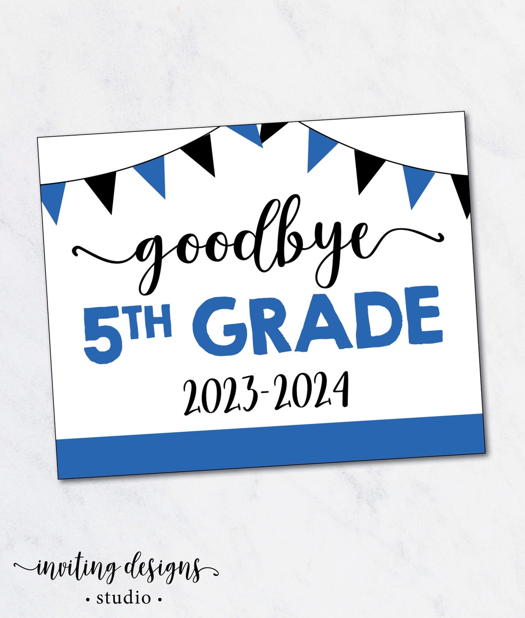 ÚLTIMO día del letrero de 5to grado / Letrero azul y negro de 5to grado ...