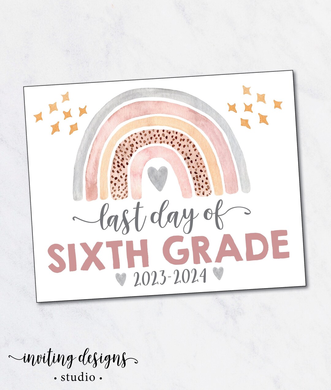 LAST DAY of Sixth Grade Sign / Last Day of 6th Grade / Girl /printable ...