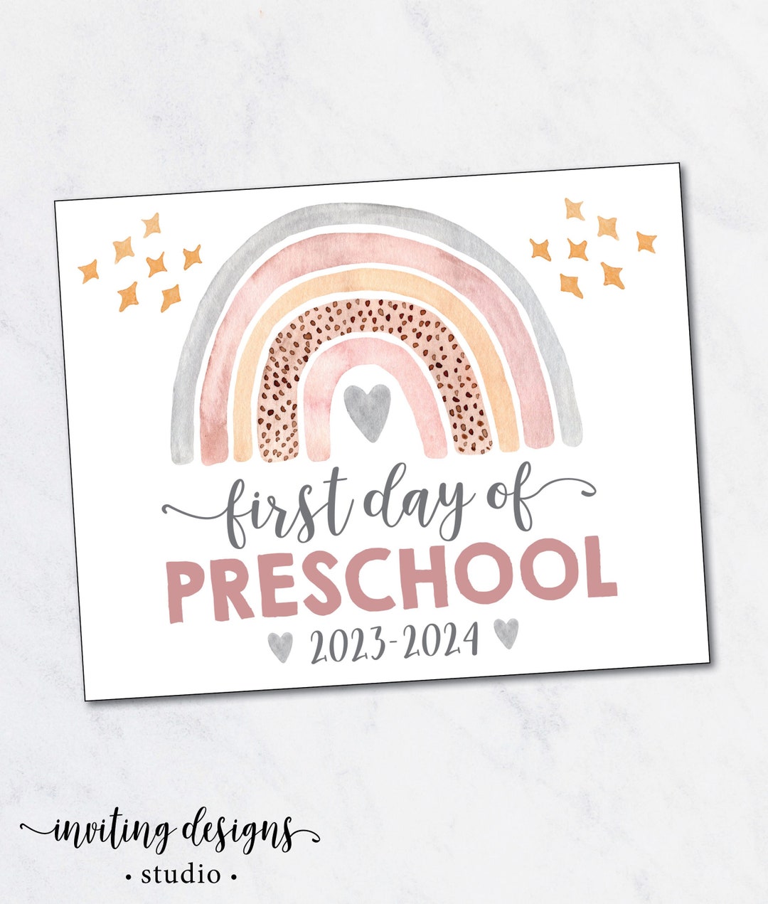 First Day of Preschool Sign / First Day of School Sign / Preschool ...