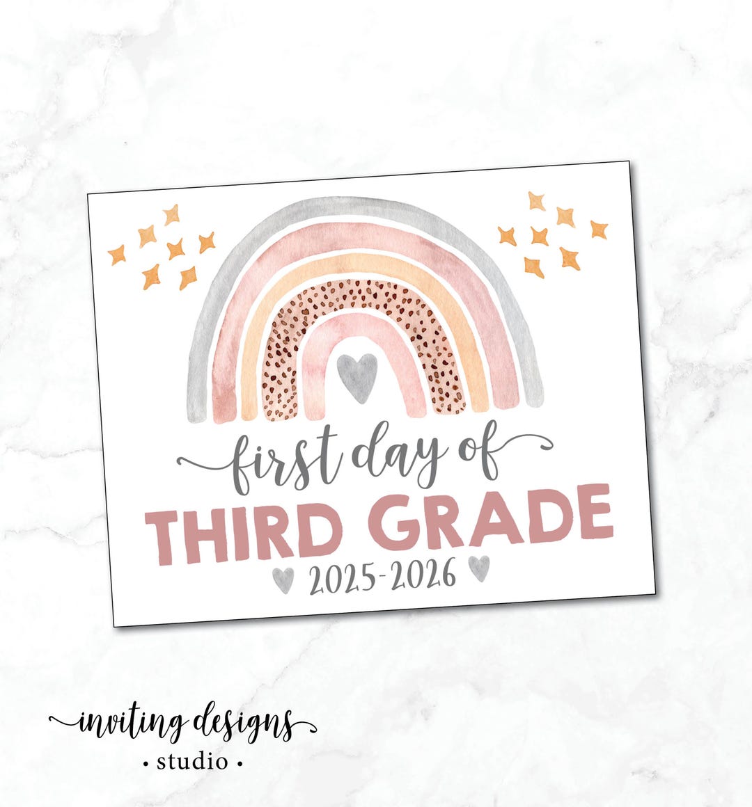 First Day of 3rd Grade Sign / First Day of Third Grade Sign / Photo ...