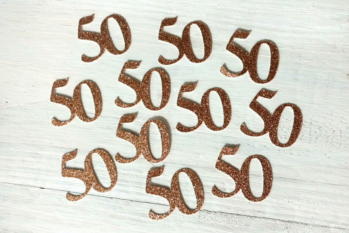 50th Birthday Confetti, Rose Gold Birthday, Birthday Party Confetti, 50 ...