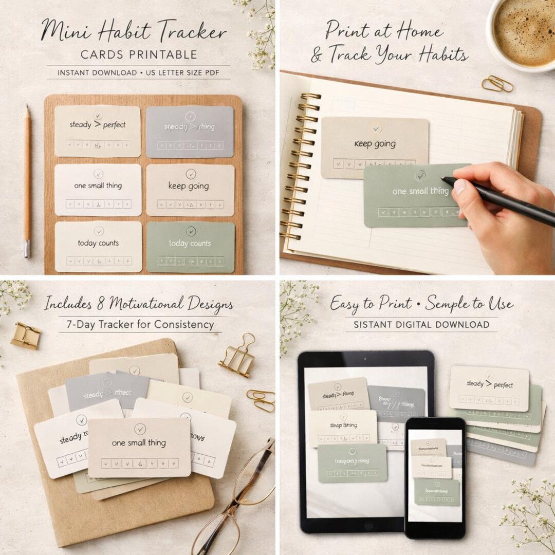 Minimal Mini Habit Tracker Printable - Etsy
