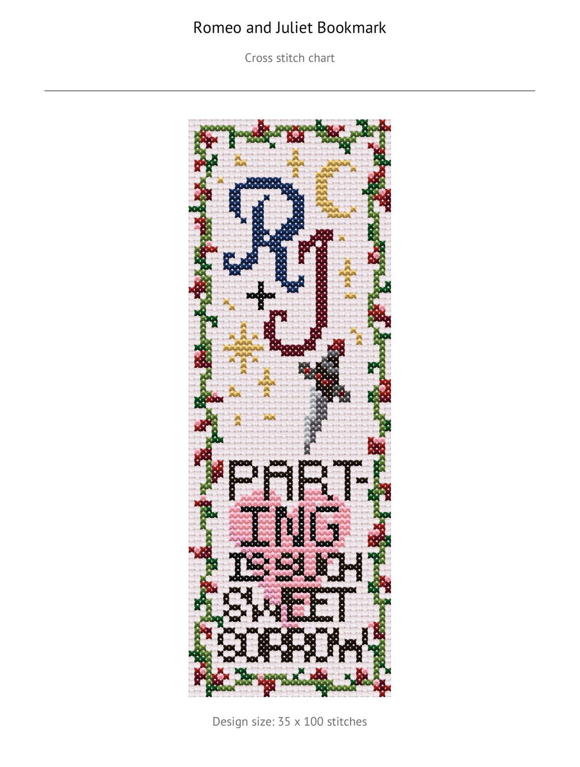Romeo and Juliet Bookmark Cross Stitch Pattern- DIGITAL - Etsy
