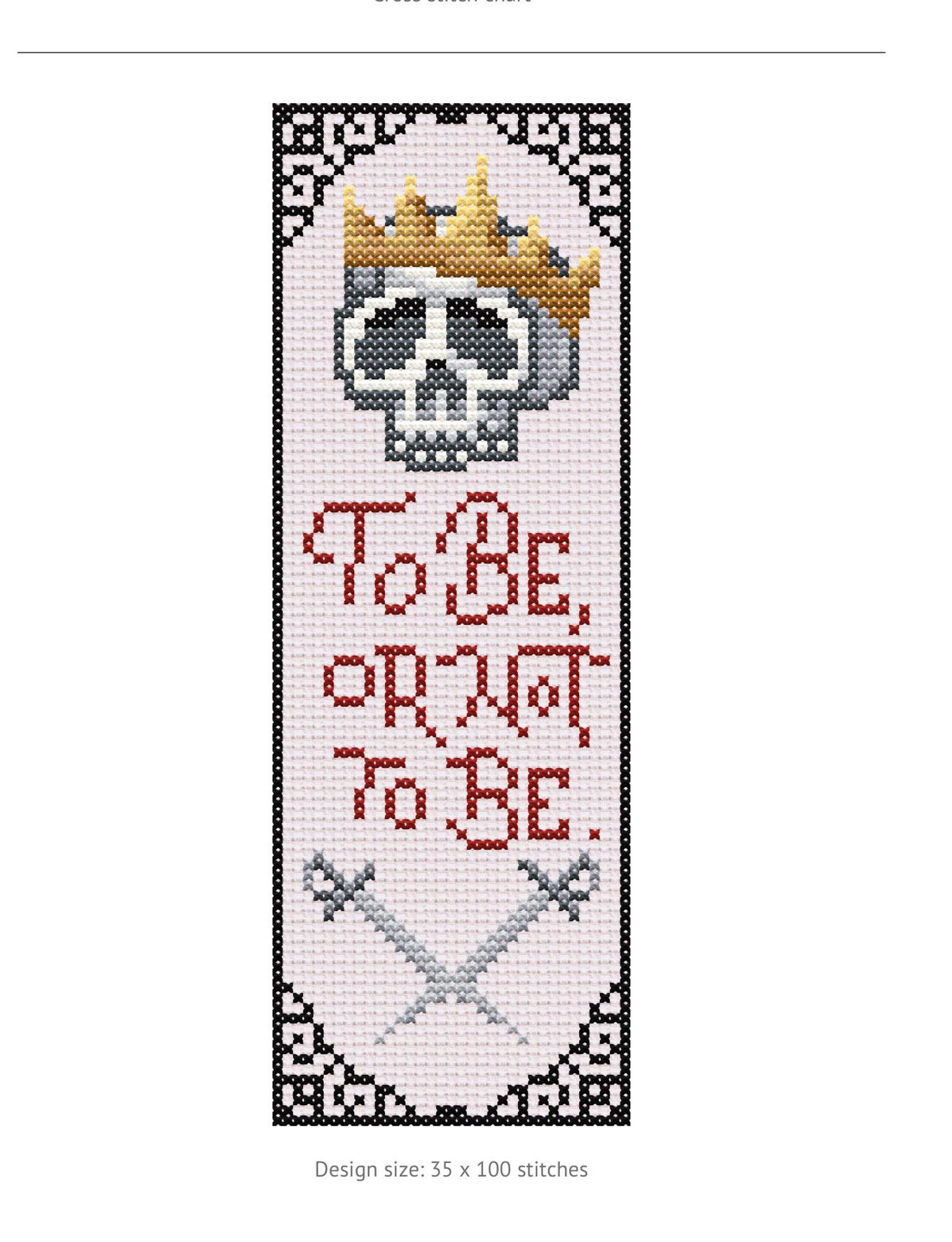 Hamlet Bookmark Cross Stitch Pattern- DIGITAL - Etsy