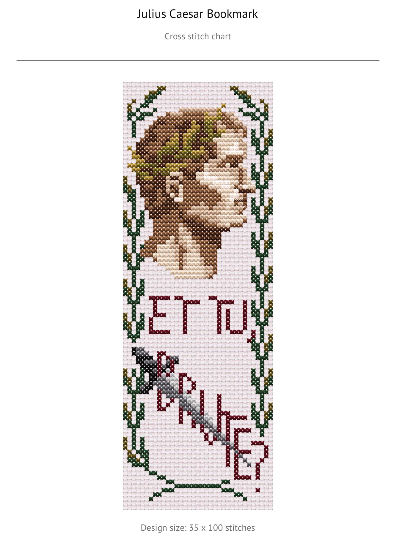 Julius Caesar Bookmark Cross Stitch Pattern- DIGITAL - Etsy