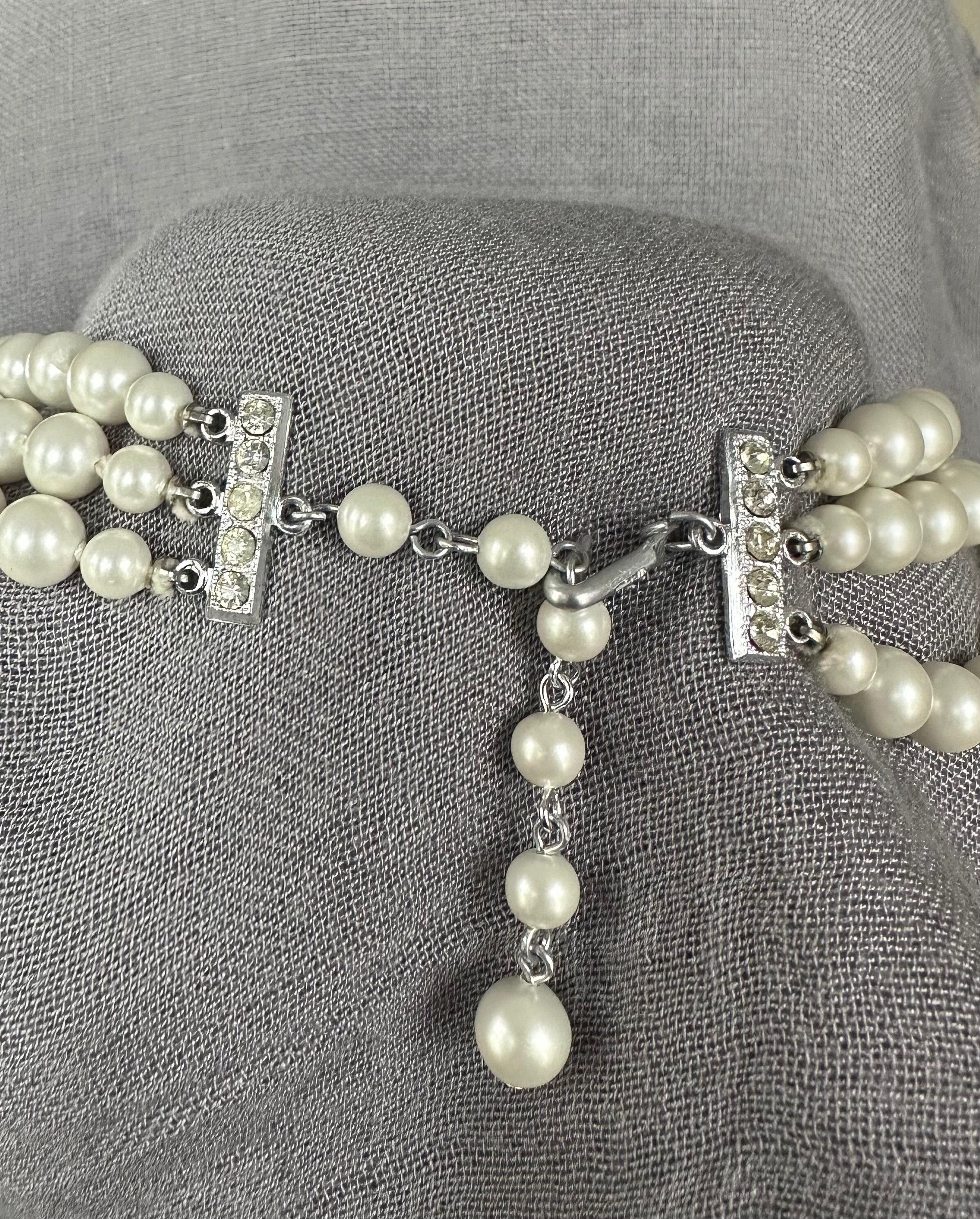 Vintage Faux off White Triple Strand Graduating Pearl Necklace - Etsy