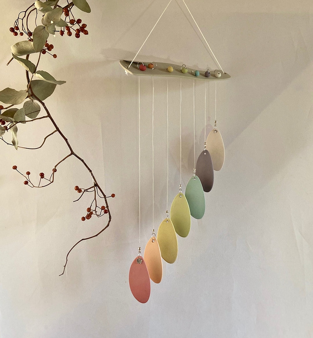 Handmade Wind Chimes, Porcelain, Garden Decor Wall Hanging, Gifts for ...