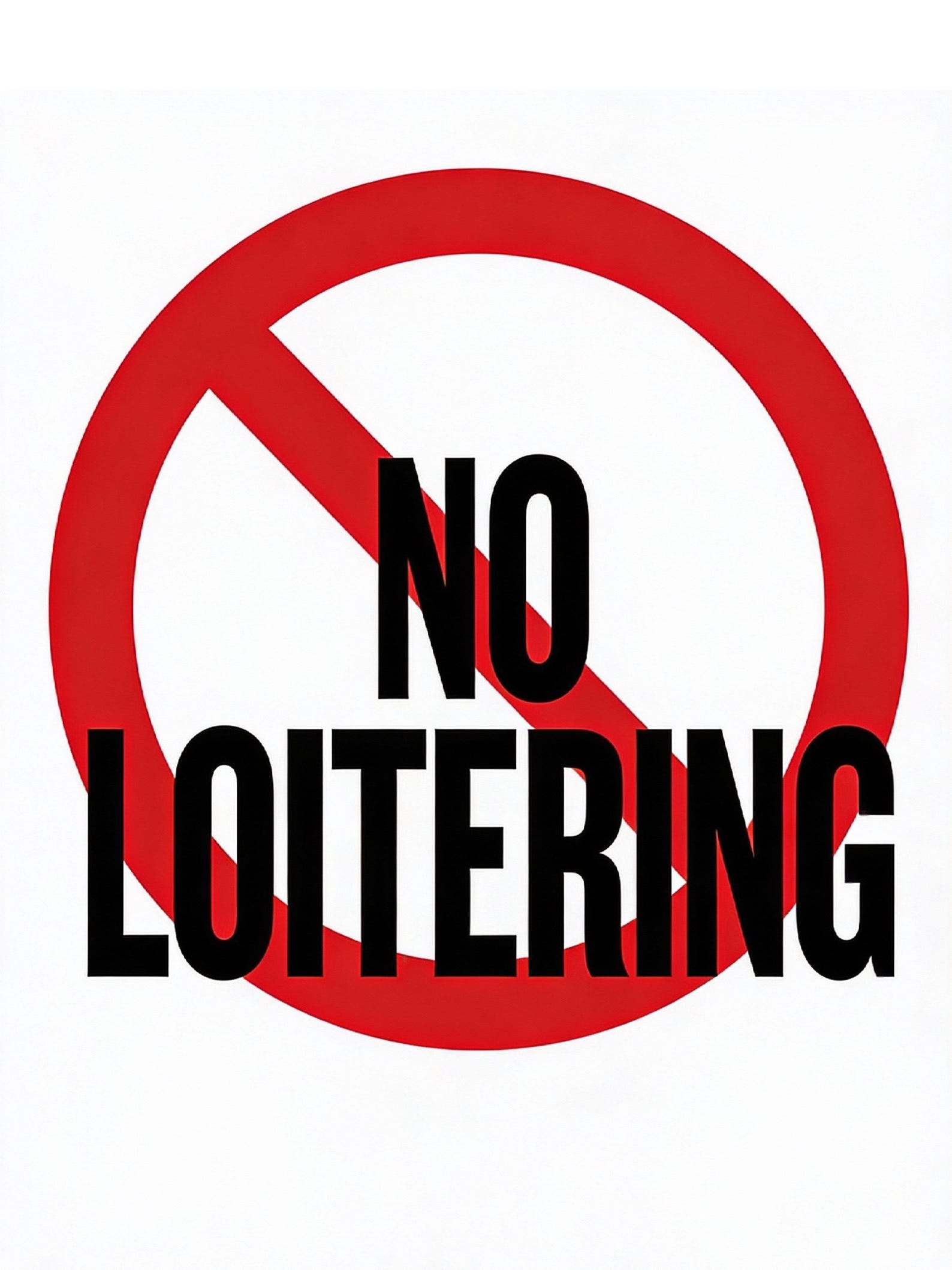 No Loitering Sign – Large Printable Warning Sign (18x24 & 24x36 ...