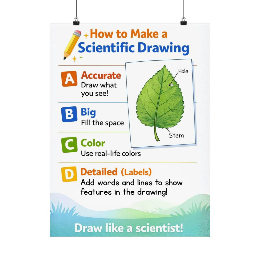 Scientific Drawing Poster - ABCD Classroom Poster (matte Vertical) - Etsy