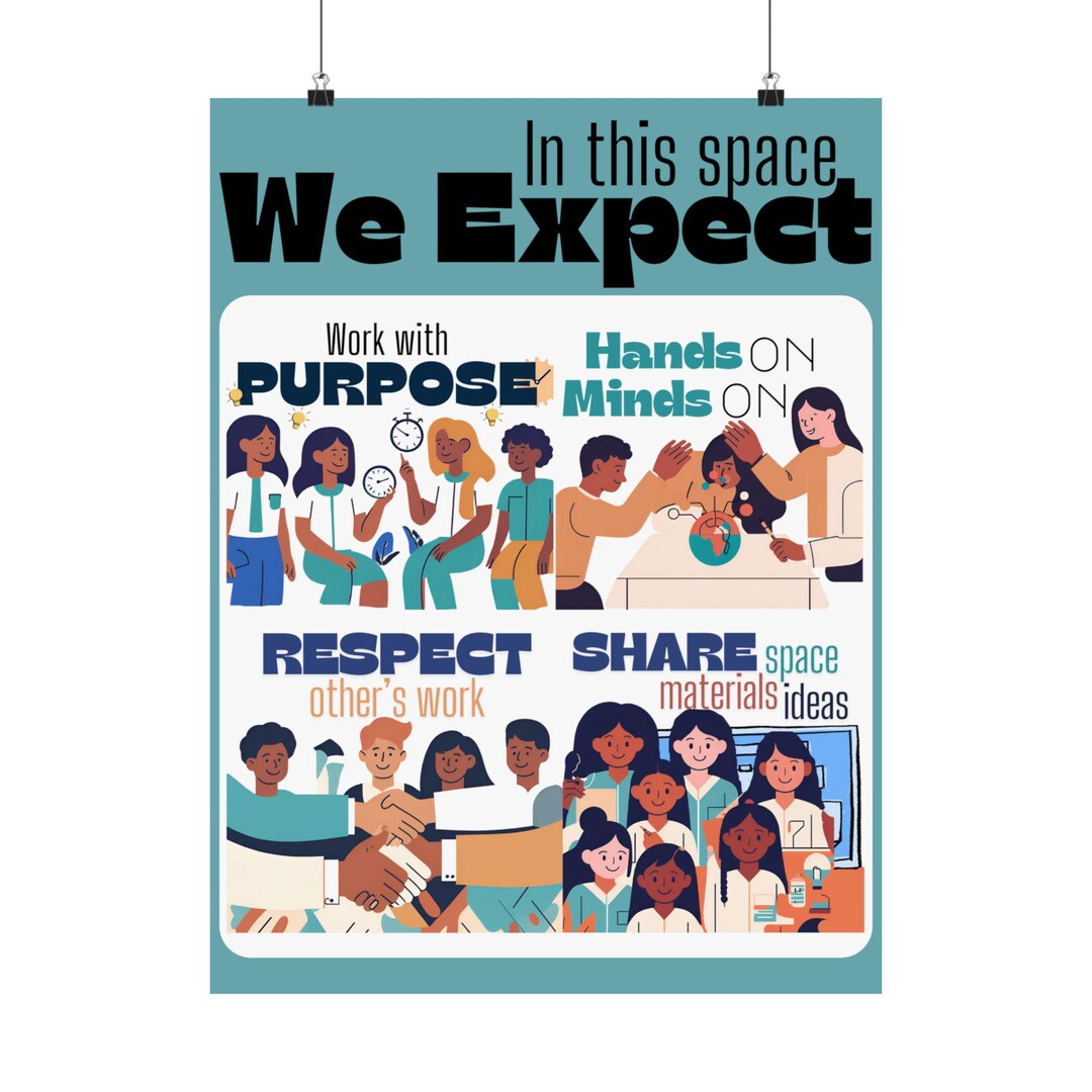 Classroom Expectations Poster - "in This Space We Expect" Matte ...