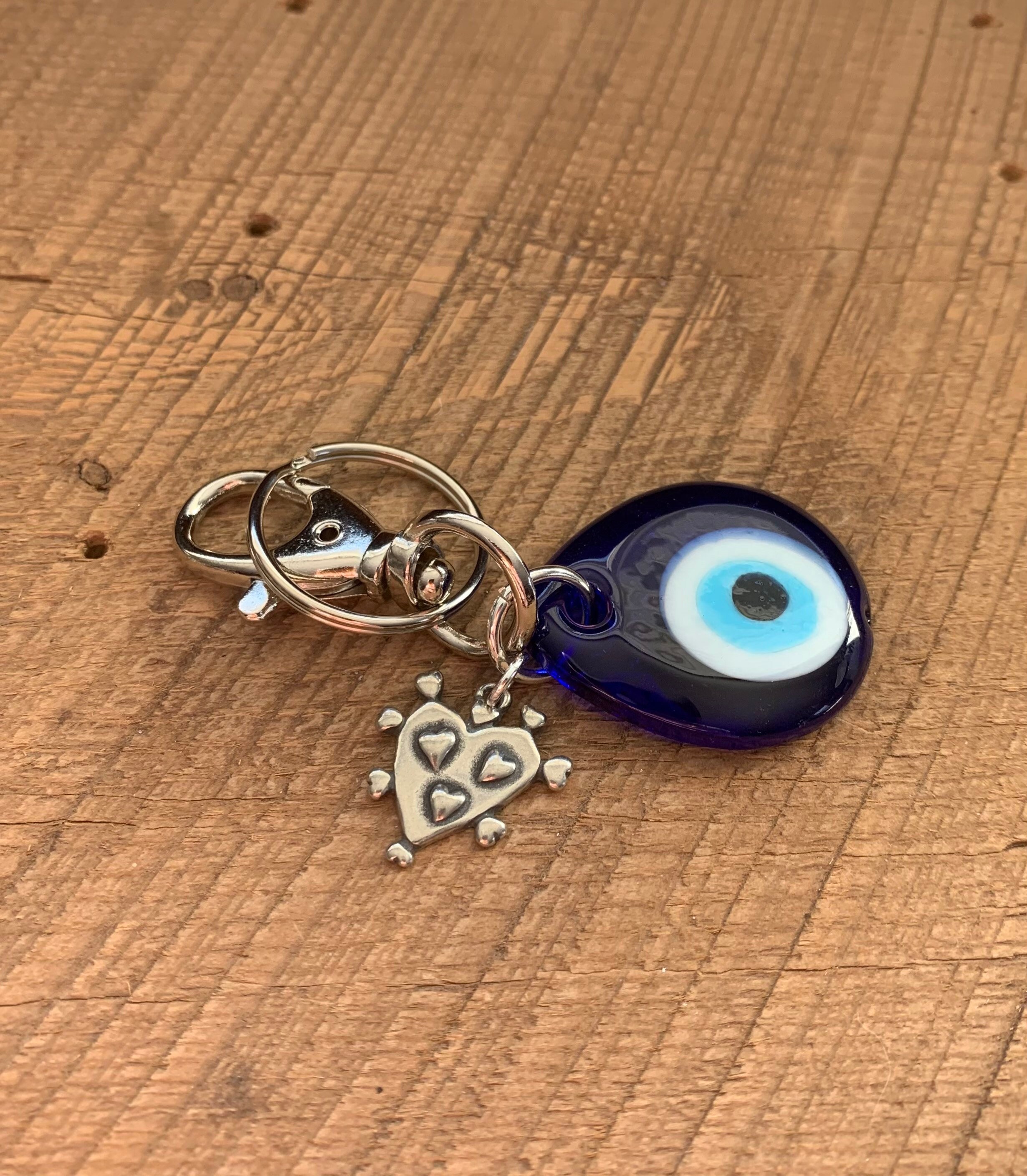 Charmed Keychain Blue Teardrop Evil Eye Keychain Handmade | Etsy